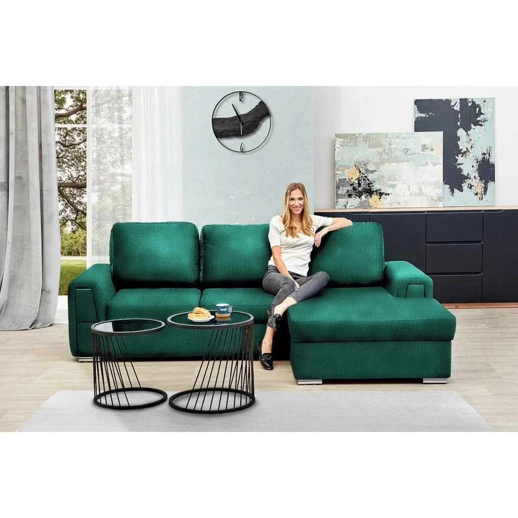 Narożnik prawostronny Roko Mini z funkcją spania typu delfin i ...