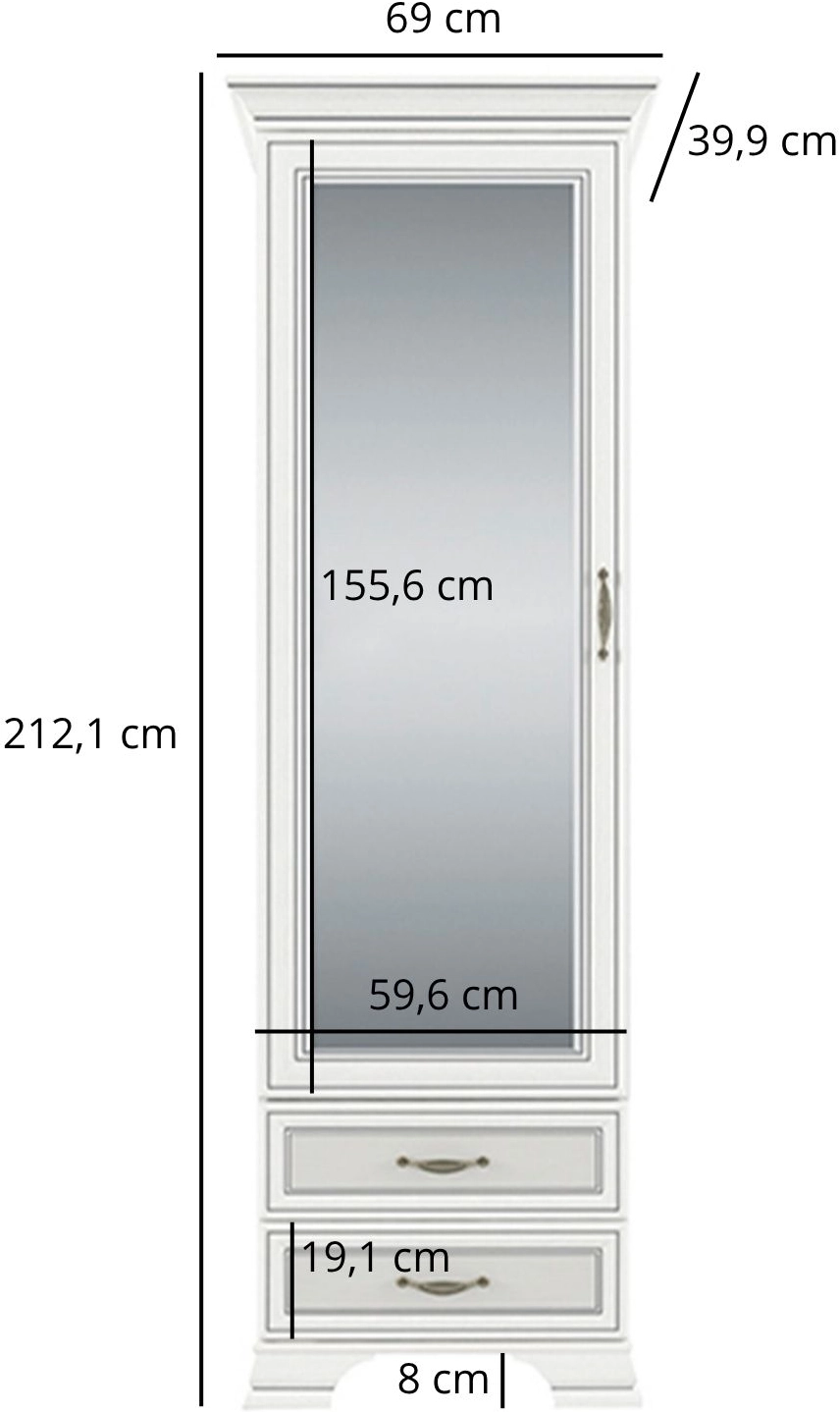 Regał Tiffany II z lustrem - Mebelbos - Twojemeble.pl - meble z kolekcji Tiffany II